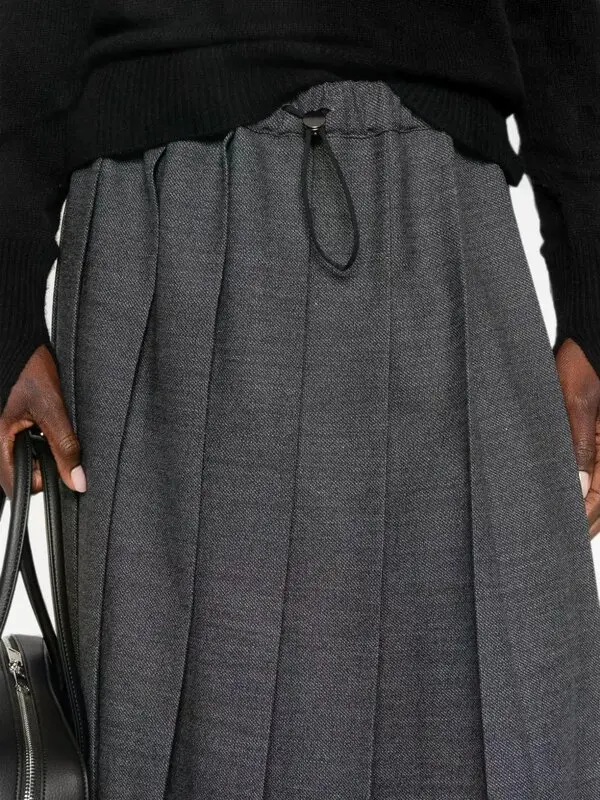 Fabiana Filippi Pleated Midi Skirt With Drawstring Waistband