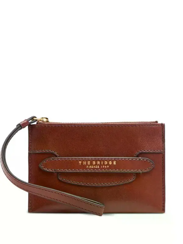 THE BRIDGE Logo Wristlet Clutch Bag - Brown