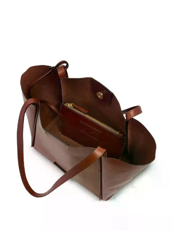 THE BRIDGE Leather Tote Bag With Removable Pouch