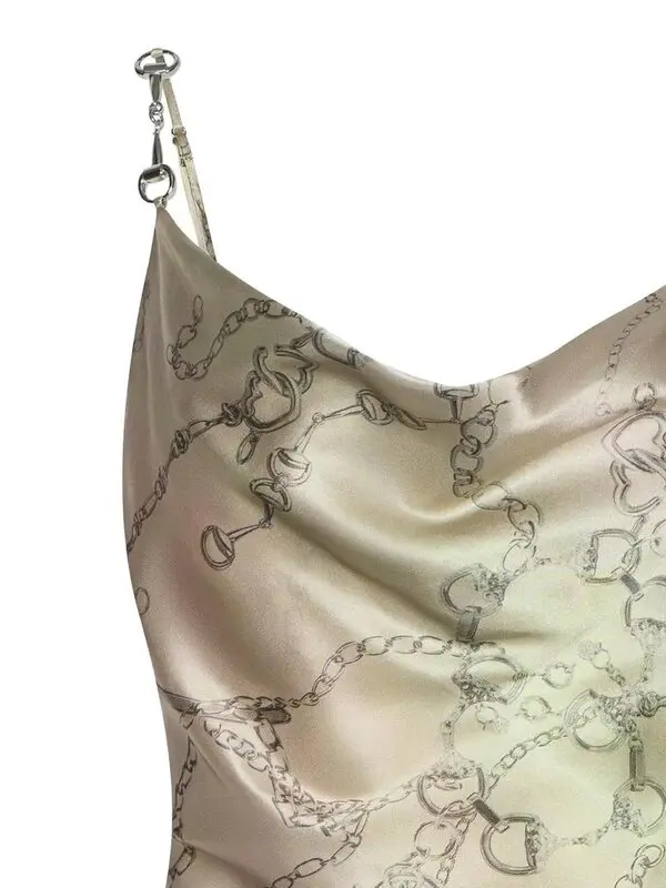 L'Agence Calista Horsebit-print Top - Neutrals