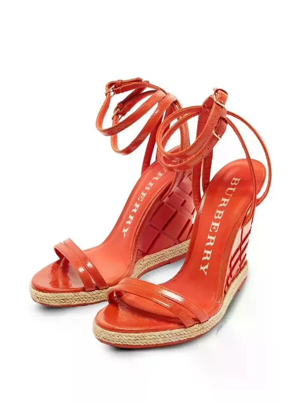 Burberry Hassendean Criss-cross Wedge Sandals