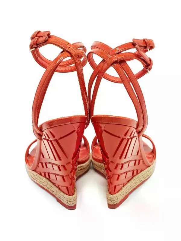 Burberry Hassendean Criss-cross Wedge Sandals