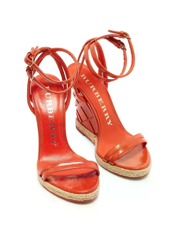 Burberry Hassendean Criss-cross Wedge Sandals