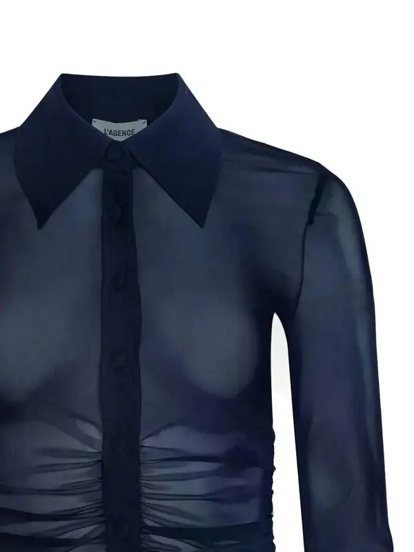 L'Agence Isola Mesh Shirt - Blue