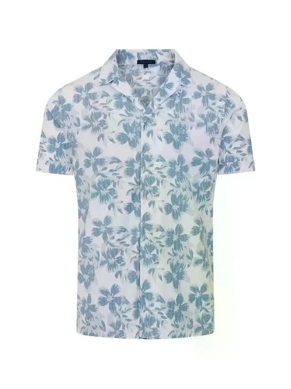 PATRICK ASSARAF Floral-print Short-sleeve Shirt