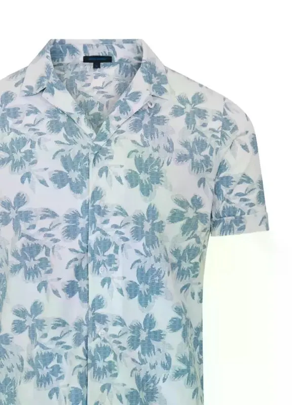 PATRICK ASSARAF Floral-print Short-sleeve Shirt