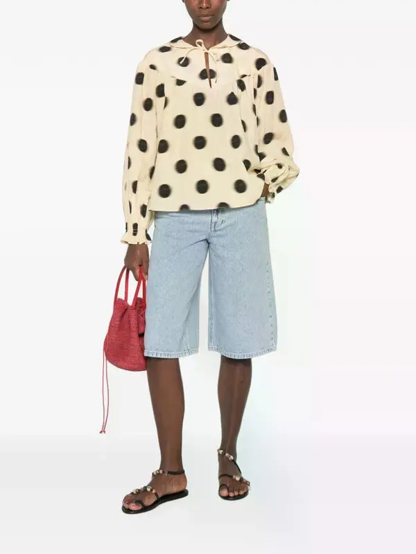 Stine Goya Polka-dot Tie-neck Blouse