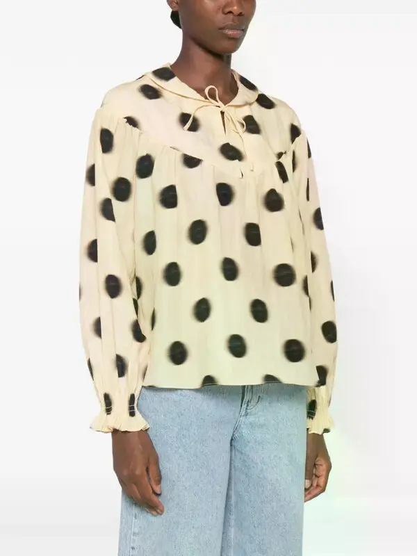 Stine Goya Polka-dot Tie-neck Blouse
