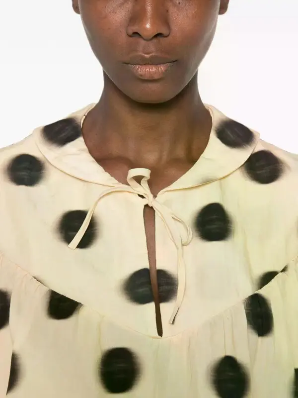 Stine Goya Polka-dot Tie-neck Blouse