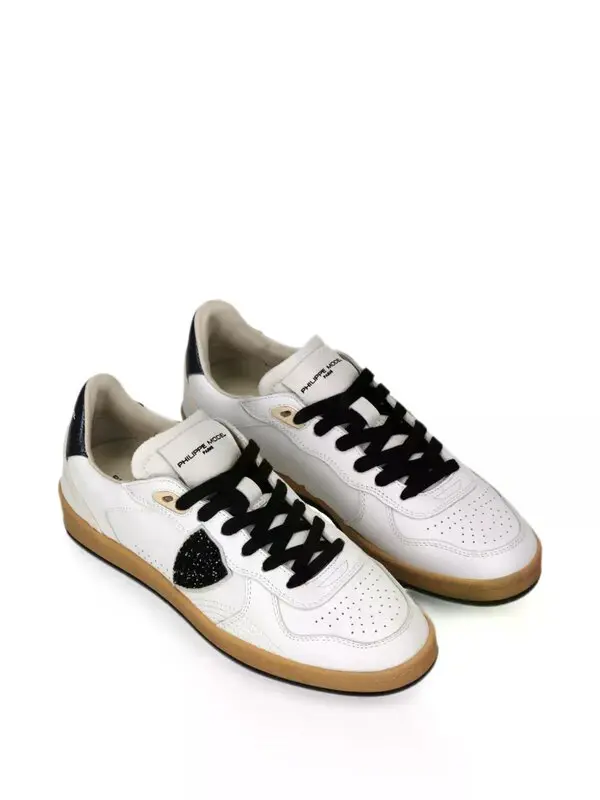 Philippe Model Glitter-patchwork Leather Sneakers