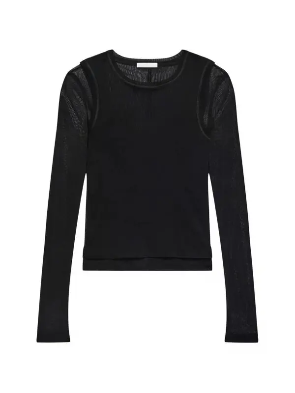 Helmut Lang Mesh Panel T-shirt - Black