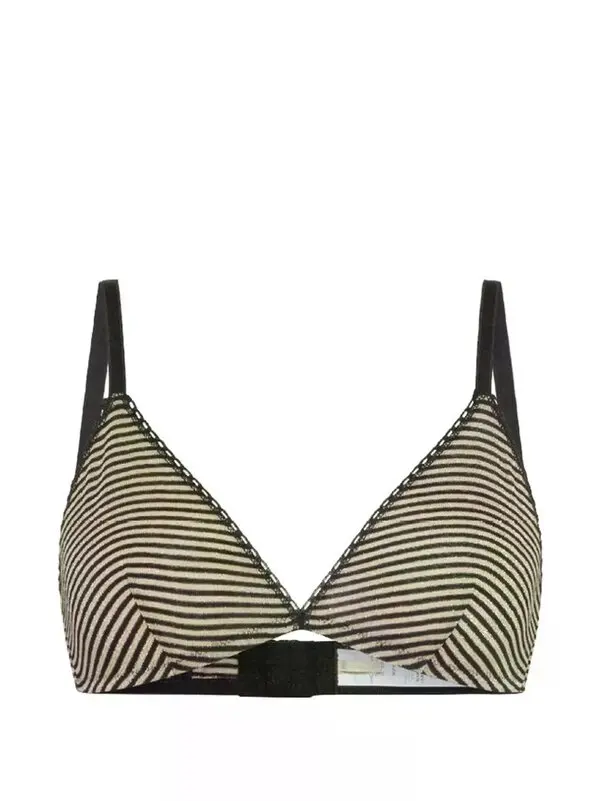 Momoni Amethist Striped Bra - Black