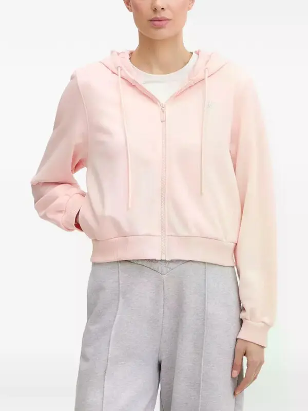 Guess Rhinestone Embellished Zip-up Hoodie - Pink