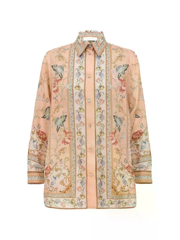Zimmermann Silk Floral-print Shirt - Pink