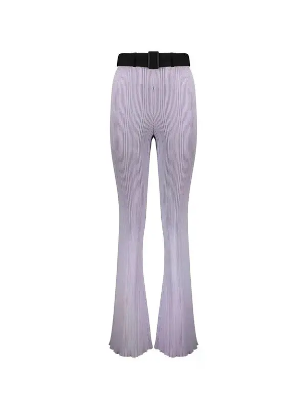 ELLERY Ribbed Knit Belted Trousers - Purple