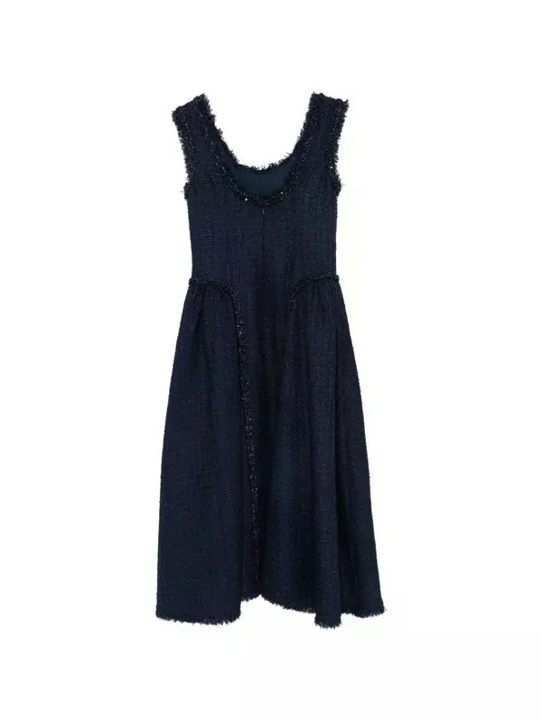 SELF-PORTRAIT Bouclé Midi Dress
