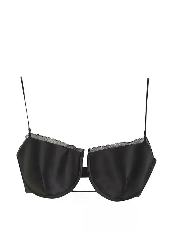 Givenchy Lace-trimmed Silk Sweetheart Neckline Top