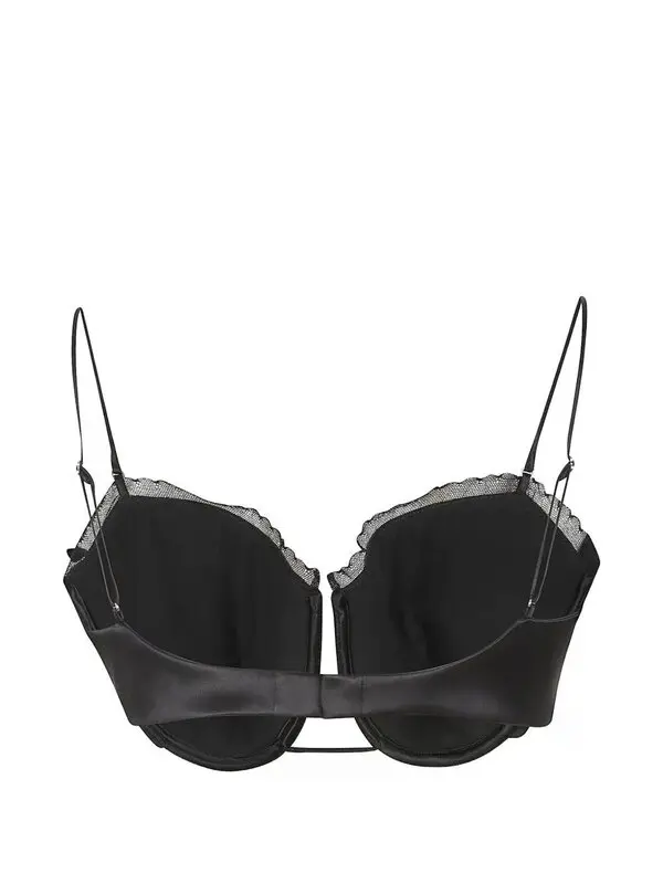 Givenchy Lace-trimmed Silk Sweetheart Neckline Top