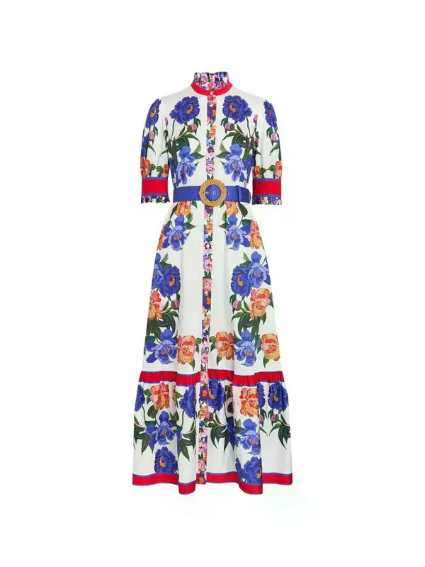 Borgo De Nor Floral Print Belted Maxi Dress