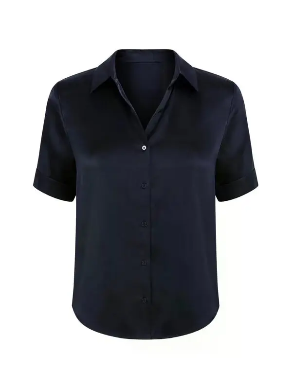 L'Agence Ellah Short-sleeved Blouse - Blue