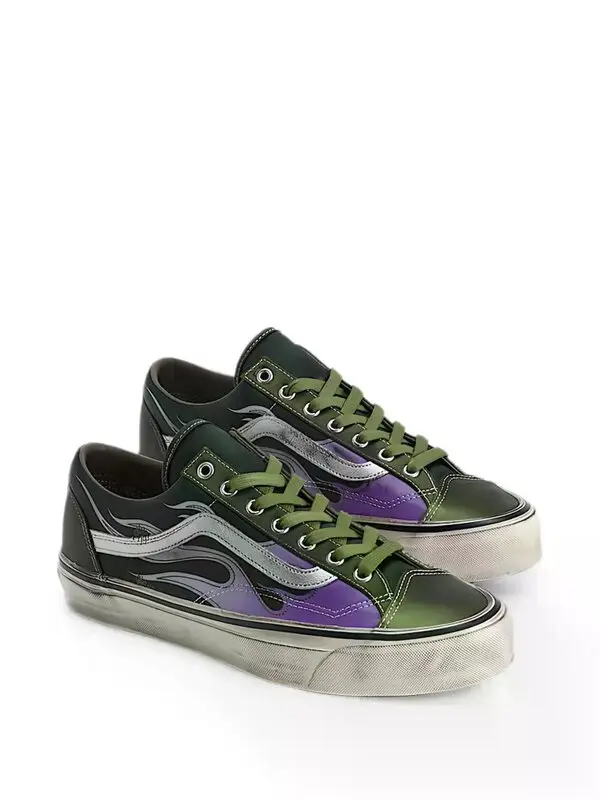 VANS Old Skool Flame Print Sneakers - Green