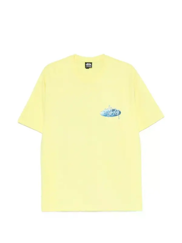 StÜssy Wave Oval Logo T-shirt - Yellow