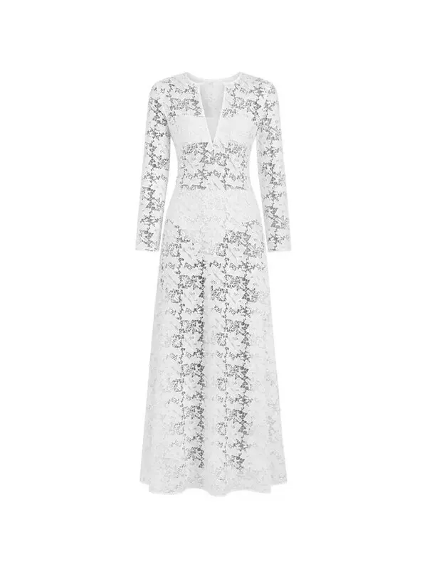 SOLAQUA Palma Lace Kaftan - White