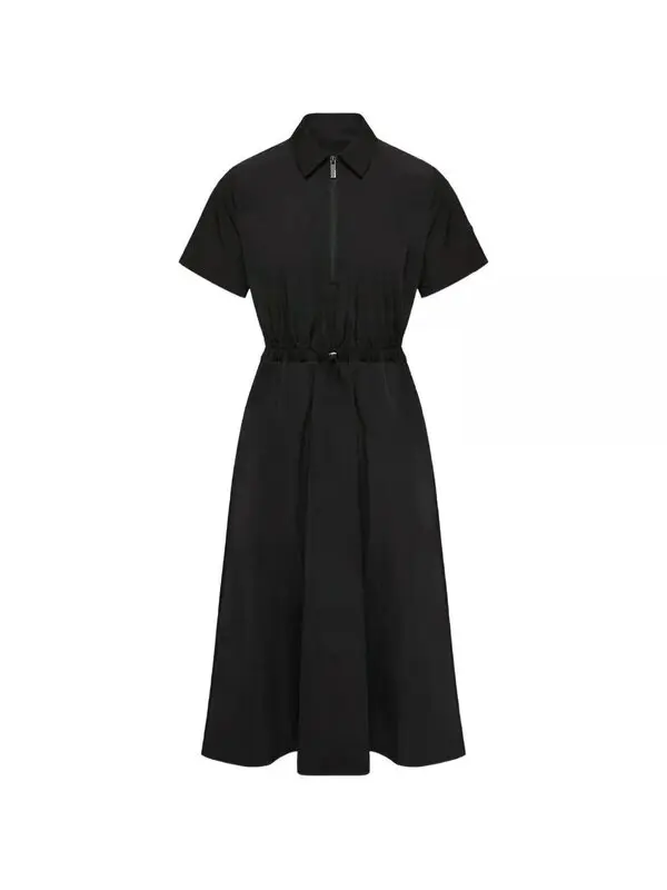 Moncler Drawstring Waist Zip-up Midi Dress - Black