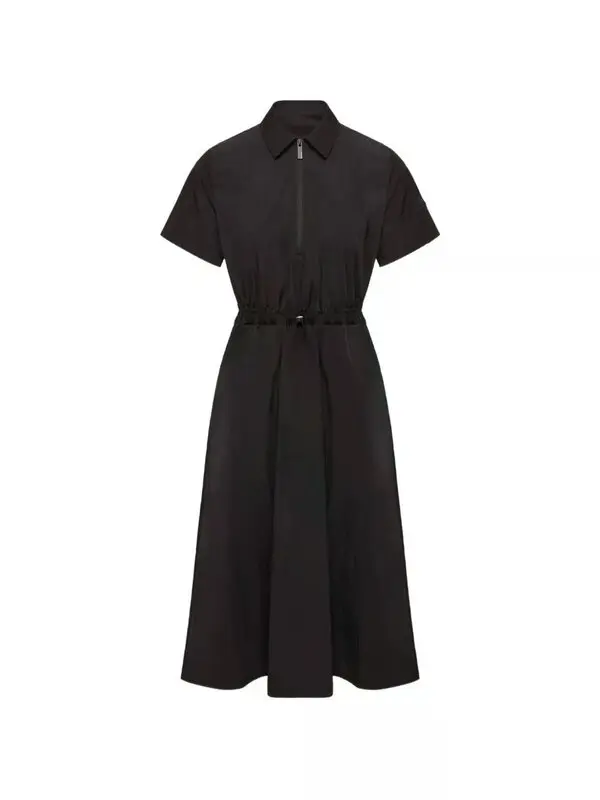 Moncler Drawstring Waist Zip-up Midi Dress - Black
