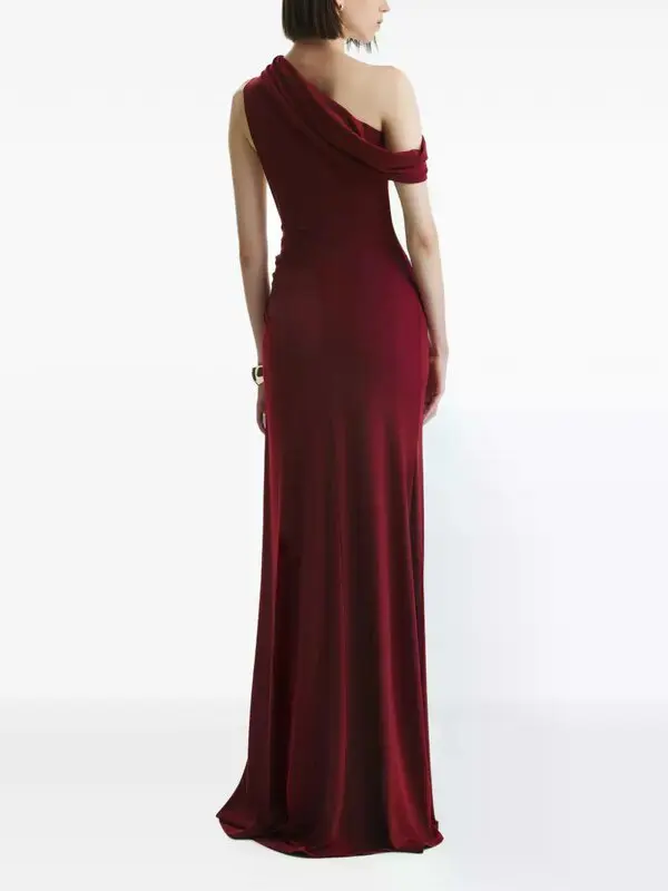 2310 STUDIO One-shoulder Draped Maxi Dress - Red
