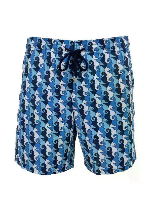 MARY KATRANTZOU Seahorse Print Swim Shorts - Blue