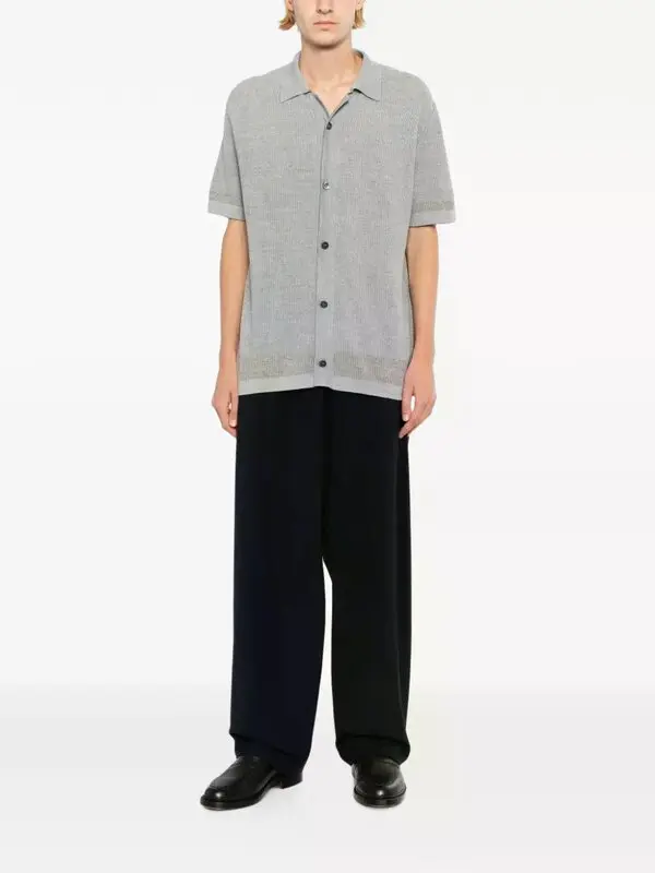 Brioni Waffle-knit Short-sleeve Shirt
