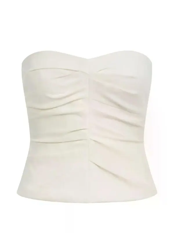 THE SEI Pleated Bustier Top - Neutrals