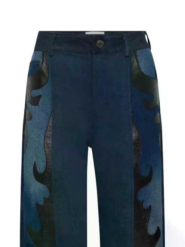 MARINE SERRE Paneled Jeans - Blue