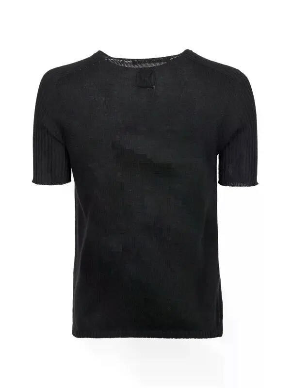 HANNES ROETHER Ribbed Knit Short Sleeve T-shirt