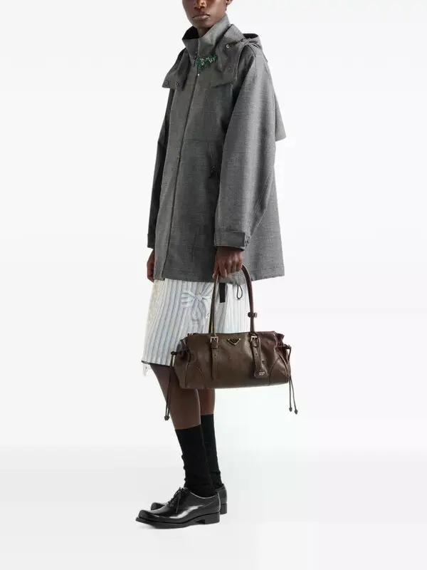 Prada Buckle-detail Leather Tote Bag - Brown