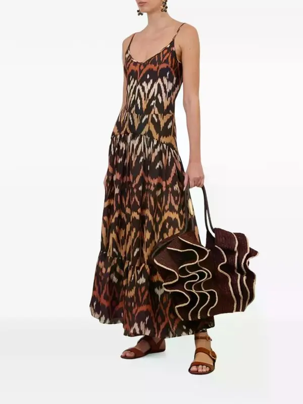Zimmermann Aster Ikat-print Maxi Skirt