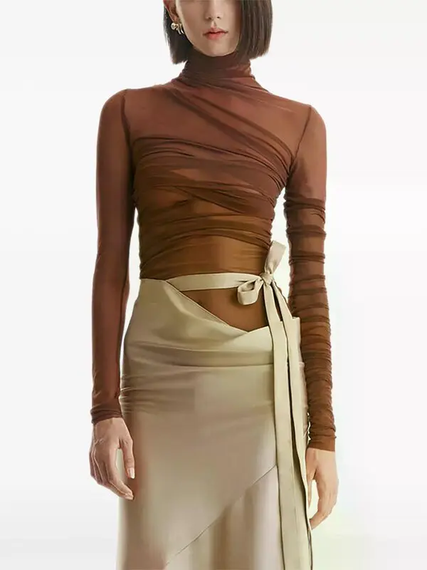 2310 STUDIO Ruched Sheer Top