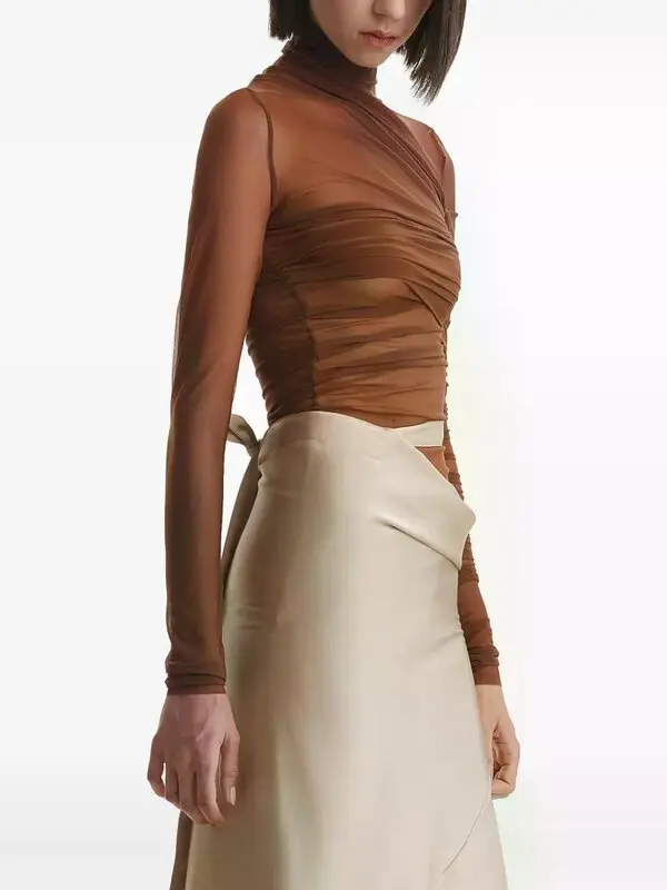 2310 STUDIO Ruched Sheer Top