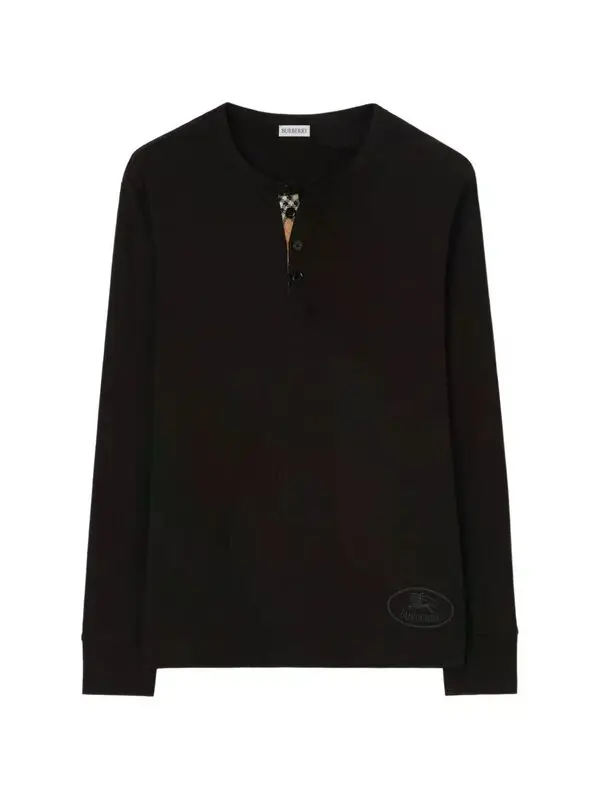 Burberry Long-sleeve Cotton Top - Black