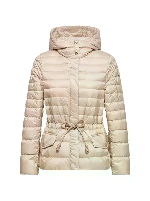 Moncler Quilted Drawstring Jacket - Neutrals