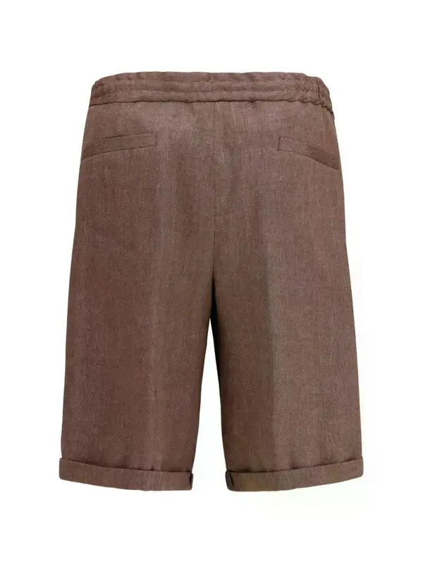 Brunello Cucinelli Chevron Pattern Pleated Shorts