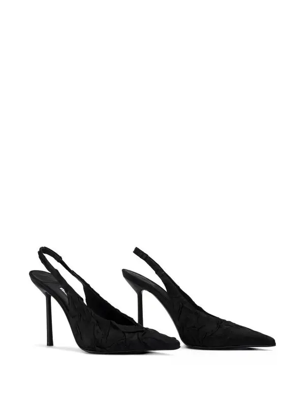 LE SILLA Ruched Satin Slingback Pumps