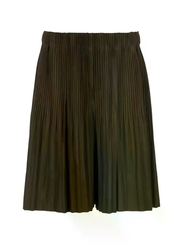 Issey Miyake Pleated Wide-leg Shorts - Green