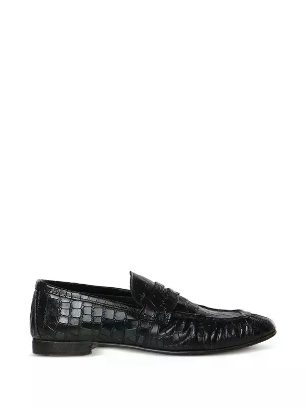 GIULIANO GALIANO Jacob Croc-effect Leather Loafers