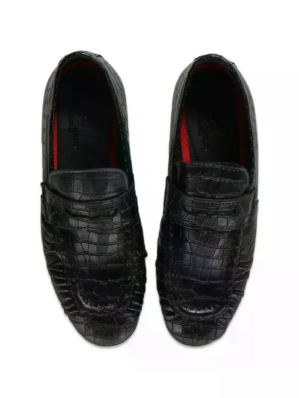 GIULIANO GALIANO Jacob Croc-effect Leather Loafers