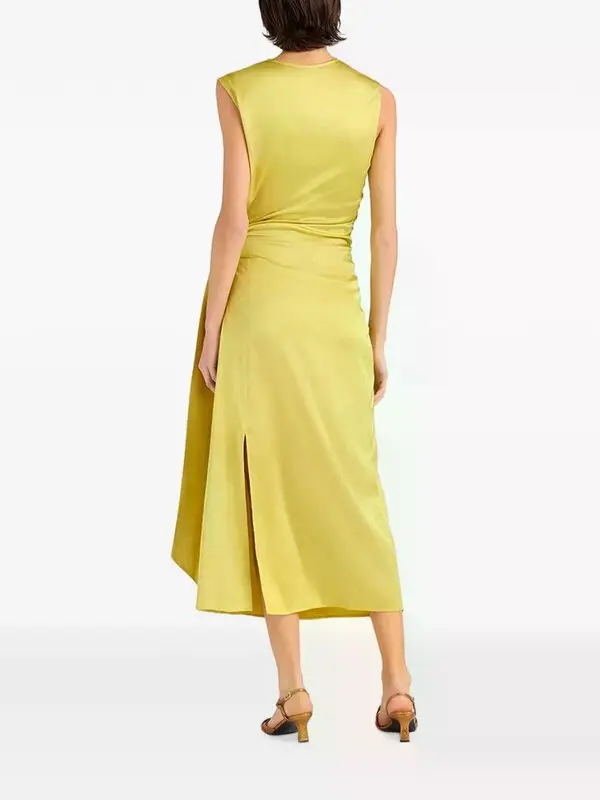 Momoni Roca Draped Satin Midi Dress