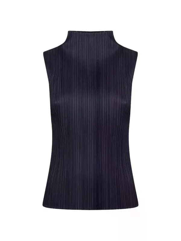 Issey Miyake High-neck Sleeveless Top - Blue