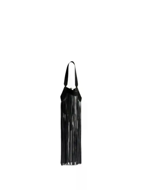 Khaite Nano Lotus Fringed Tote Bag - Black