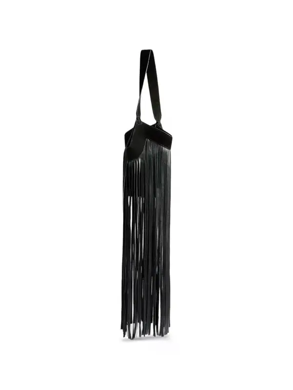 Khaite Nano Lotus Fringed Tote Bag - Black